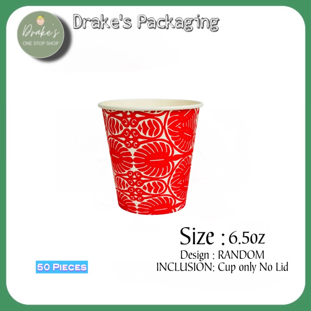 Drake's Packaging Supplies Trading Paper Cups Printed 50 Pieces Pack ...