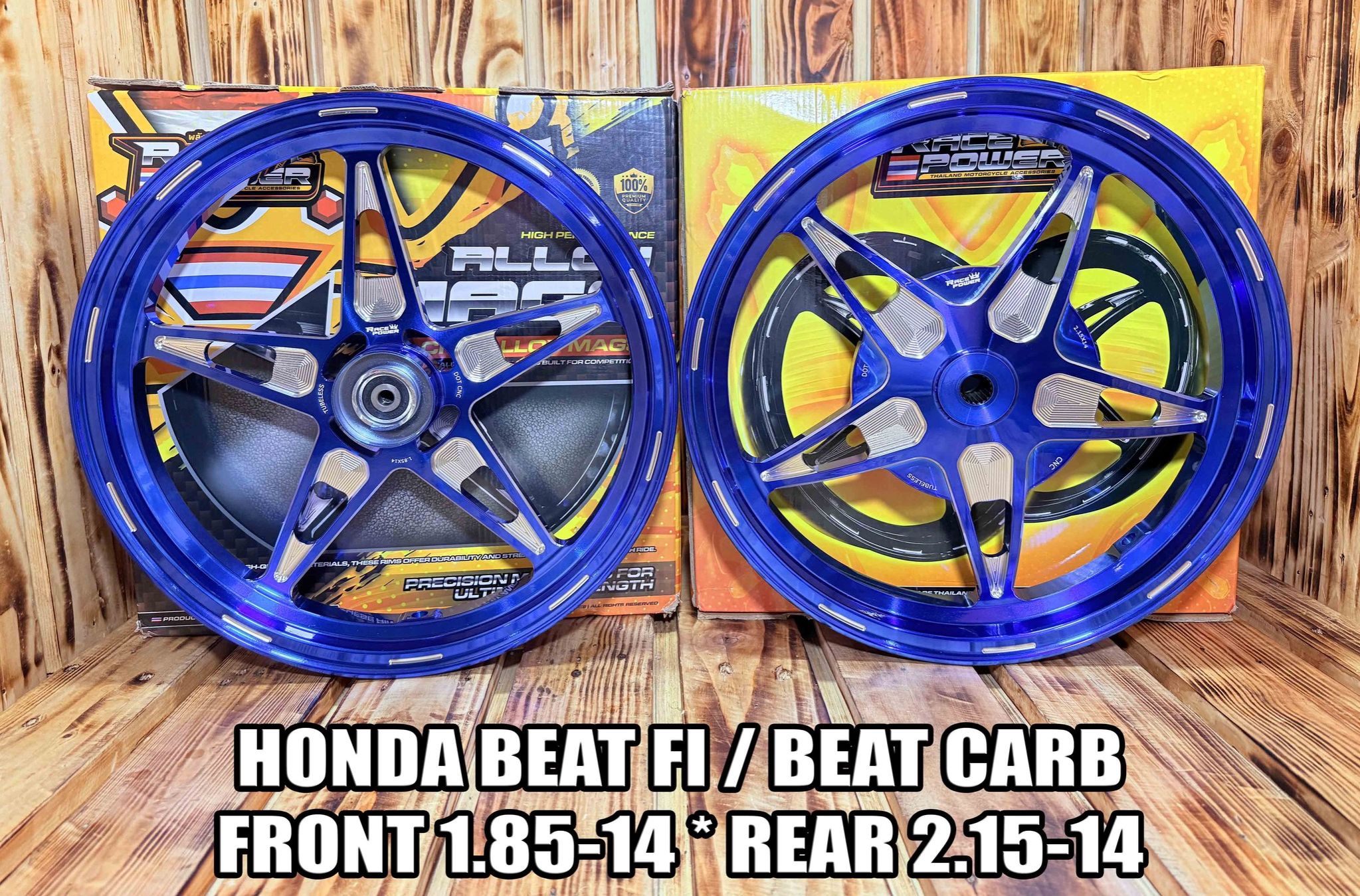 MIOLS3 BRAND NEW RACE POWER CNC MAGS 14s 5 SPOKES HONDA BEAT FI / BEAT ...