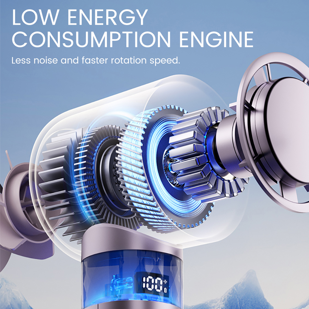 VISION COOL6 100-Speed Turbo Fan Rechargeable USB Digital Bladeless ...