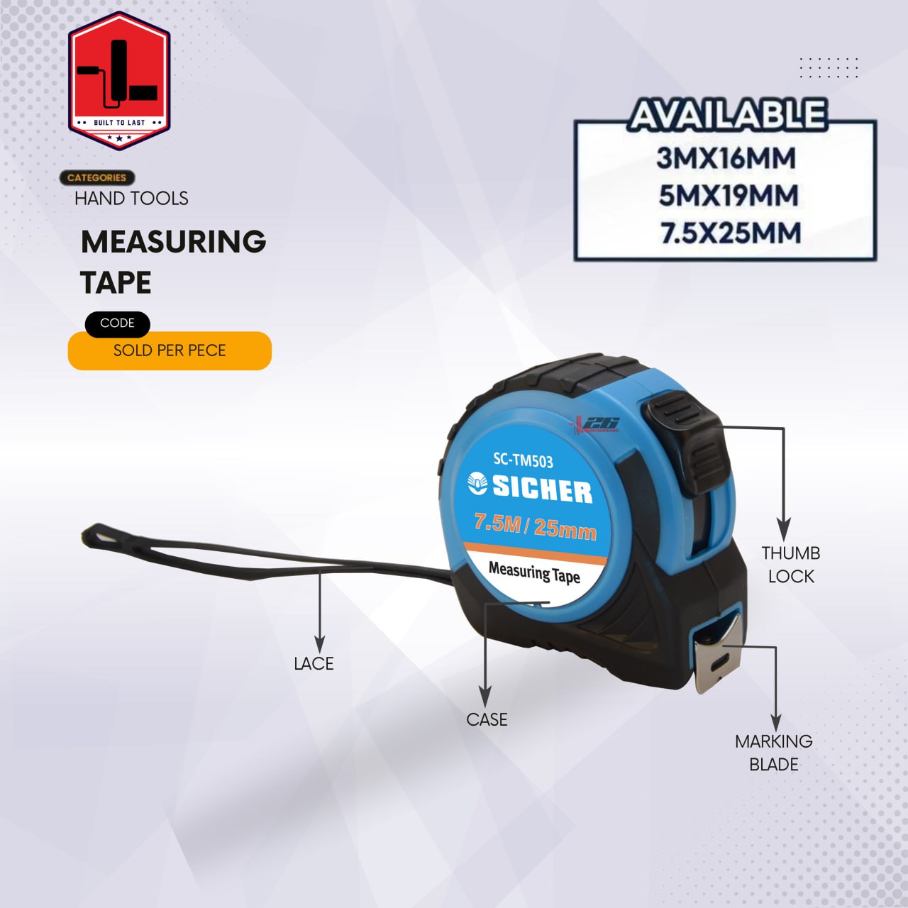 SICHER BY QUEEN BEE Steel Measuring Meter Tape Measure With Continuous ...