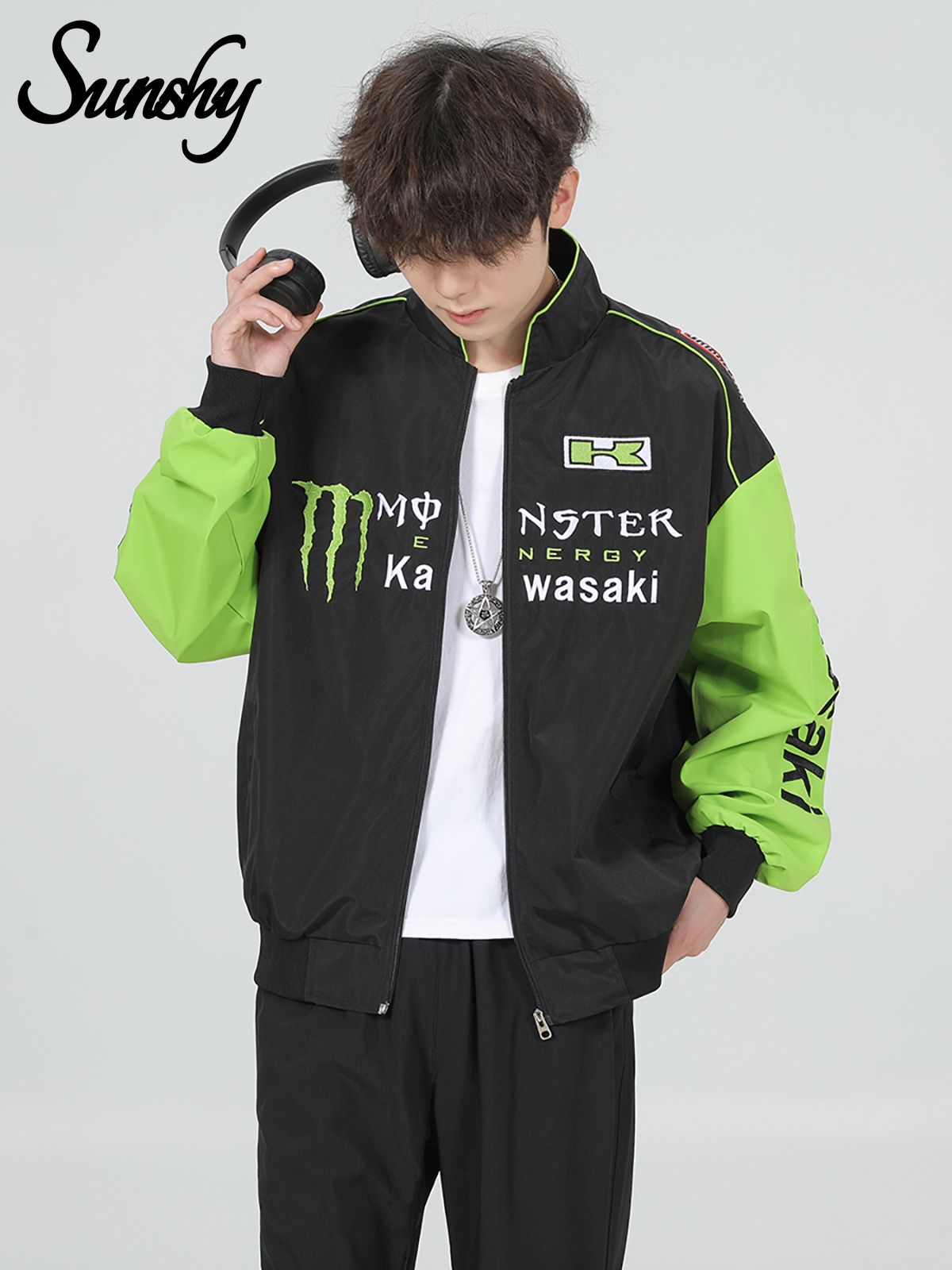 Kawasaki Racing Jacket For Woemn F1 Ferrari Embroidery Bomber Motor ...