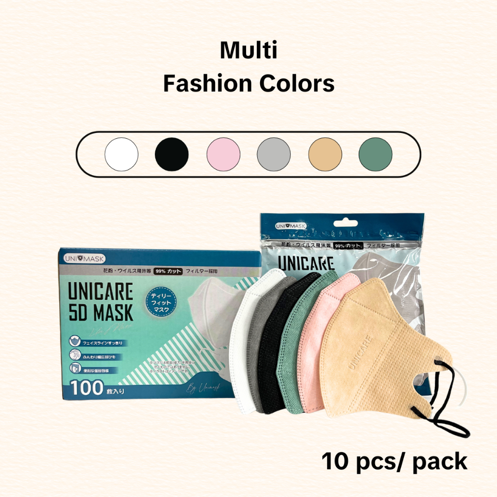 Unicare Combo 50pcs 5D Masks Fashion Face Mask Non-woven Protection ...