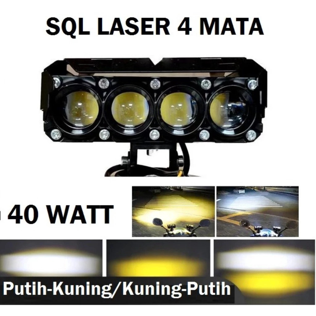 COD 40W Dual Color LED Mini Driving Light Hi/Lo Spot Fog Lamp ...