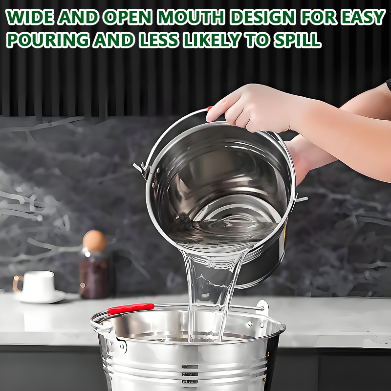 304 stainless steel portable large capacity household bucket lid water ...