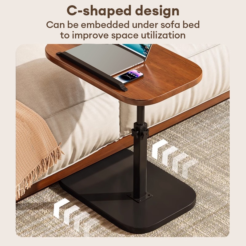 Rotatable Sofa Side Table Flip Laptop Table Height Adjustable Bedside Table Portable Coffee ...