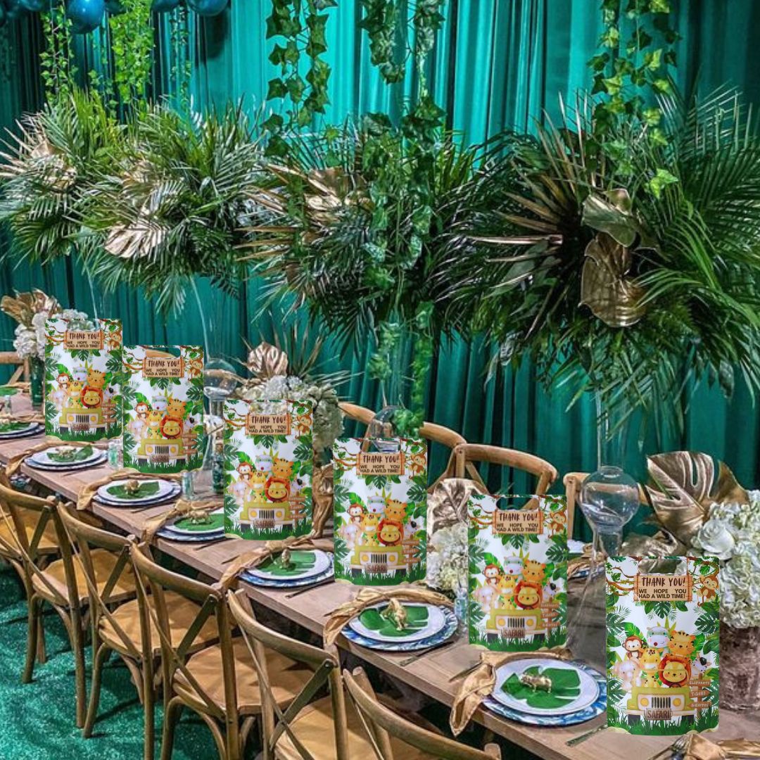 30|50pcs safari theme wild one jungle zookeeper favor bags treats ...