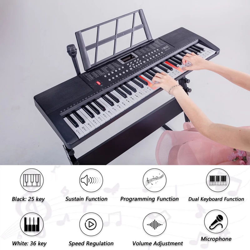 KAWES Electronic Keyboard Piano 61 Keys Beginner Digital Piano with ...