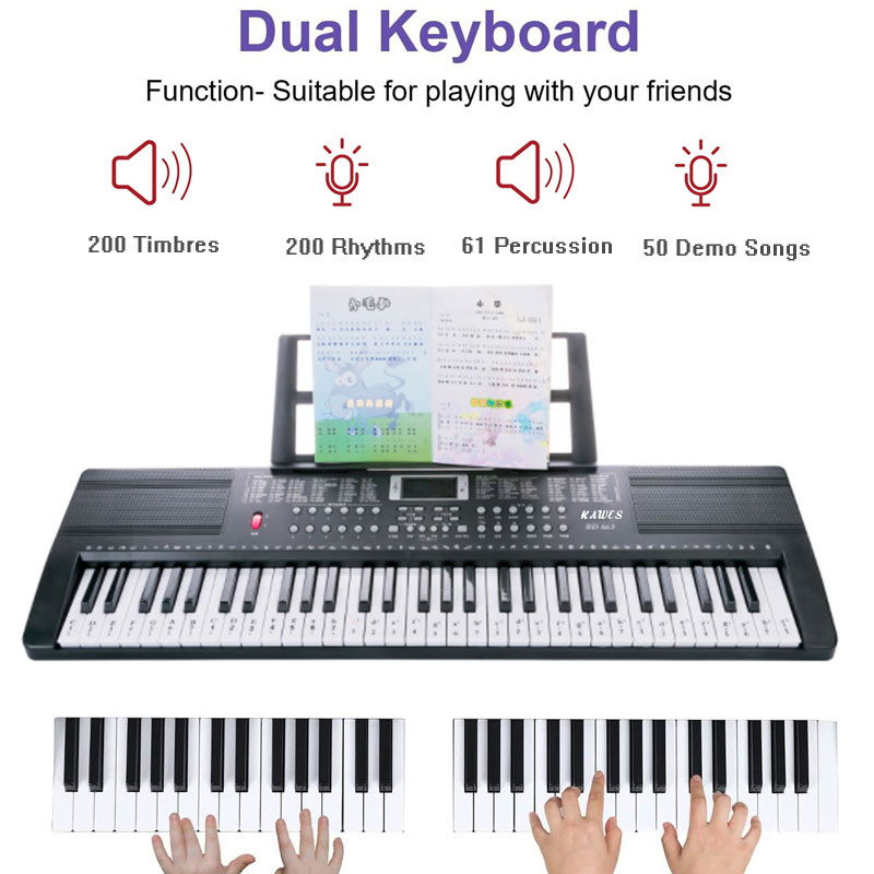 KAWES Electronic Keyboard Piano 61 Keys Beginner Digital Piano with ...