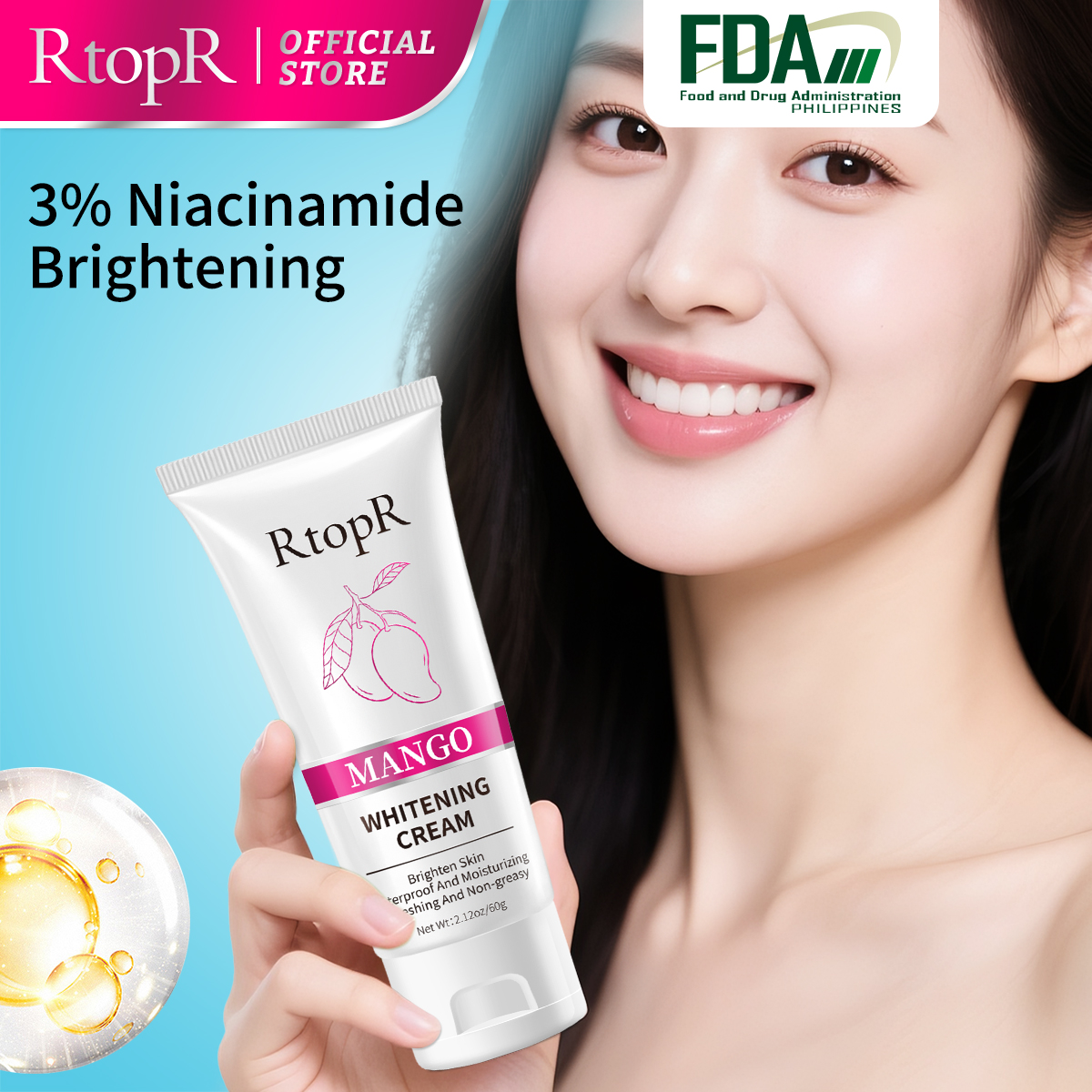 RtopR FDA Mango Whitening Cream Facial Concealer Moisturizing Firming ...
