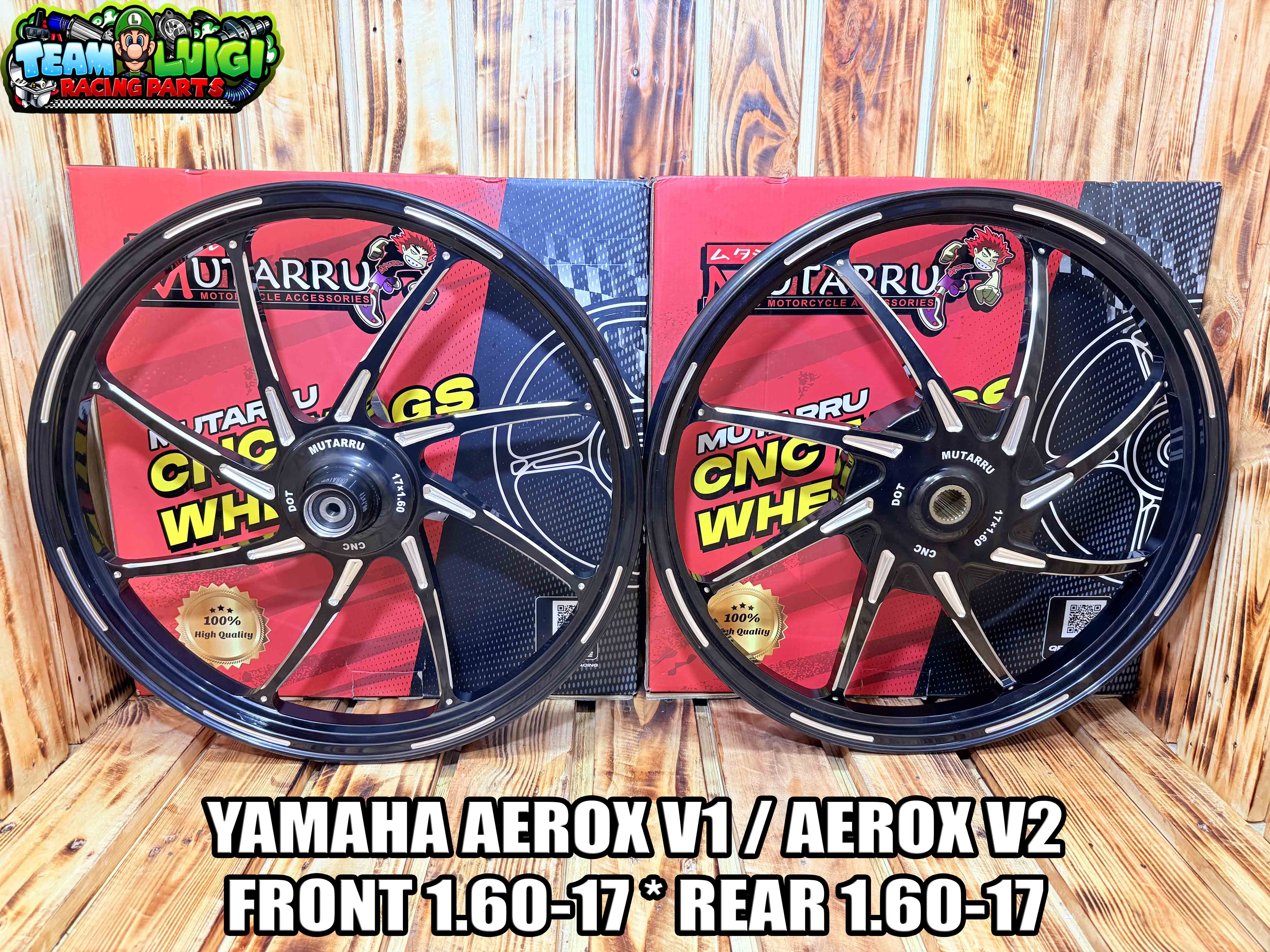 MUTARRU CNC MAGS 17s 8 SPOKES YAMAHA AEROX V1 / AEROX V2 MADE IN ...