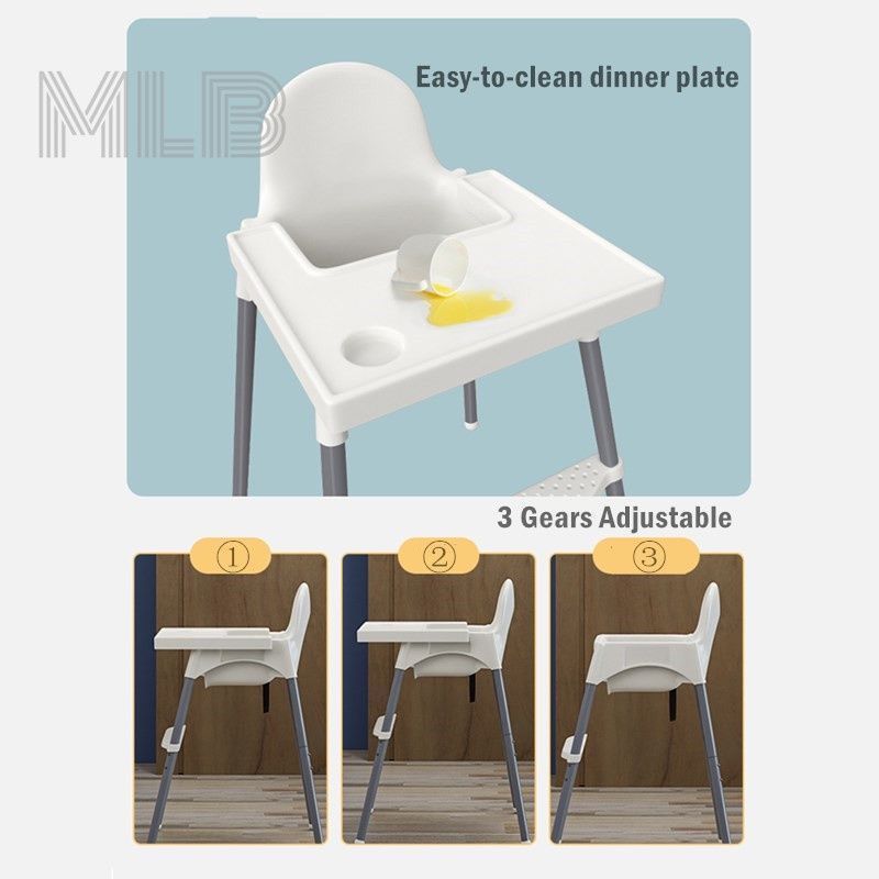 Foldable High Chair Booster Seat For Baby Dining Feeding Adjustable ...