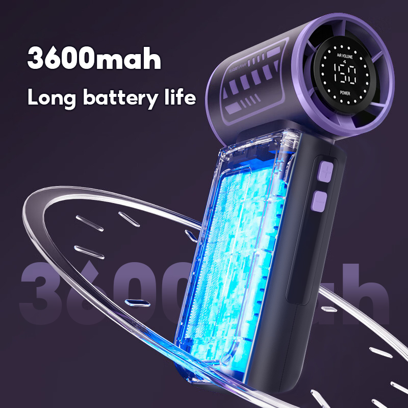S17 High Speed Handheld Fan 4000mAh Rechargable Turbo Fan Strong Wind ...