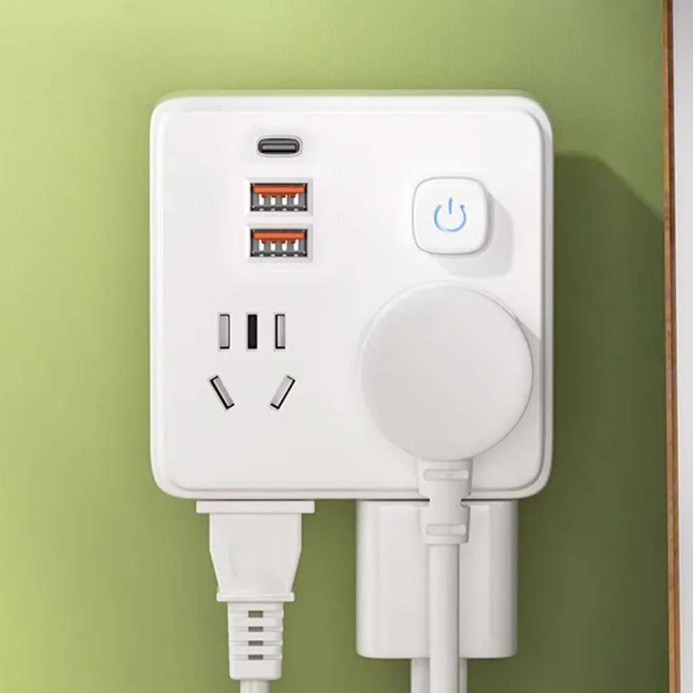 Multi Sockets Wall Mounted Power Outlet With Charging USB Ports 4 AC ...