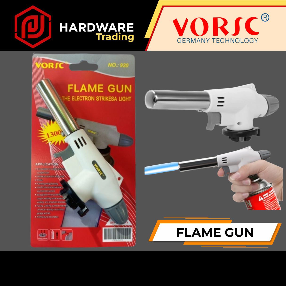 VORSC Flame Gun Butane Torch Electron Strike Heavy duty | Shopee ...