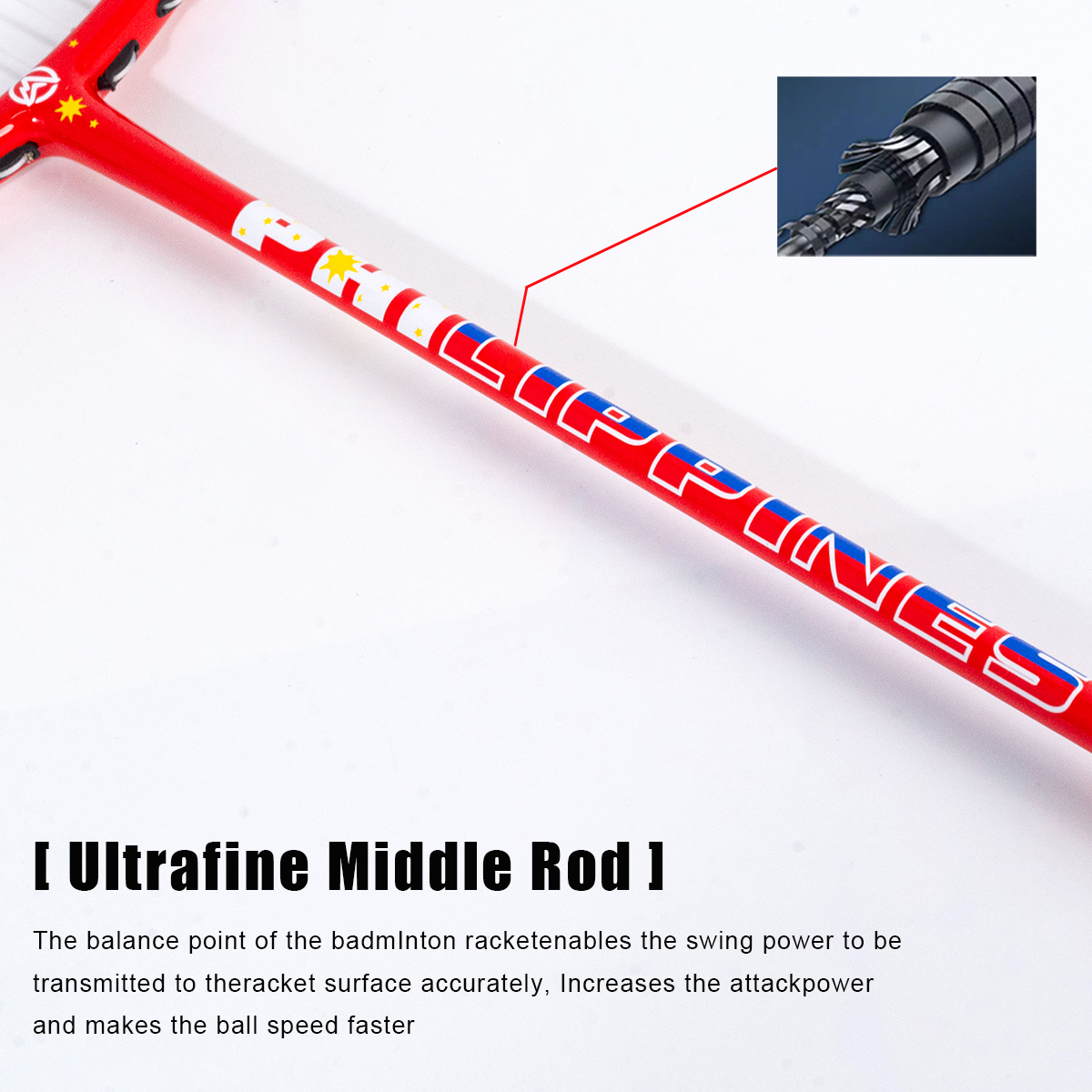 ALPSPORT PH Ultra-Light 5U G4 Badminton Racket Red Original 100% Carbon ...