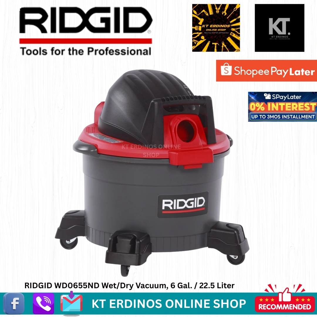 Ridgid Wet and Dry Vacuum 6 Gal WD-0655ND (55413) 920W | Shopee Philippines