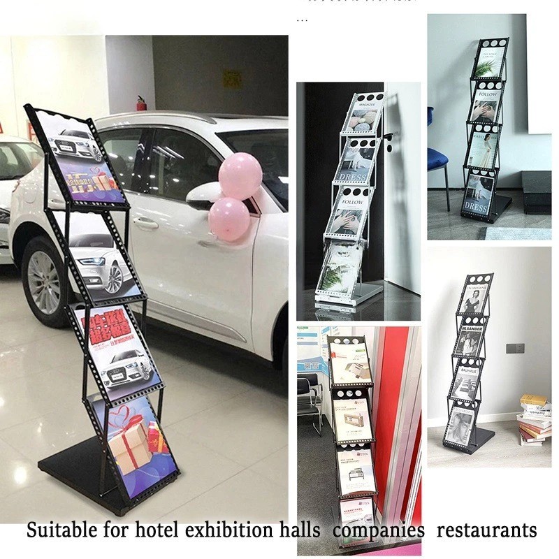 Foldable Magazine Display Stand Iron Book Display Stand A4 Foldable ...