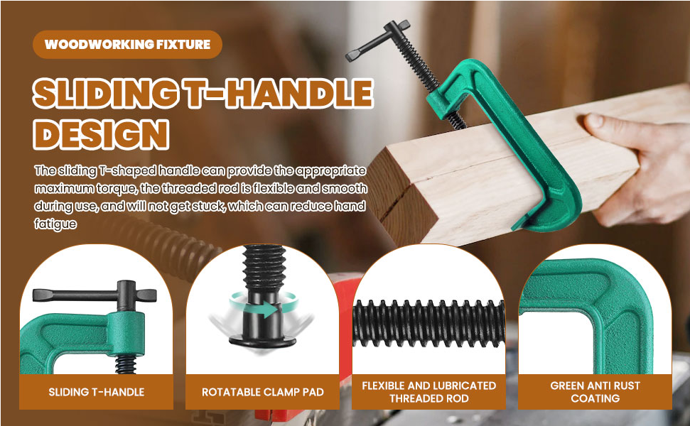 C CLAMP 6 INCH Heavy Duty for Woodworking & Welding | Non-Slip Grip ...