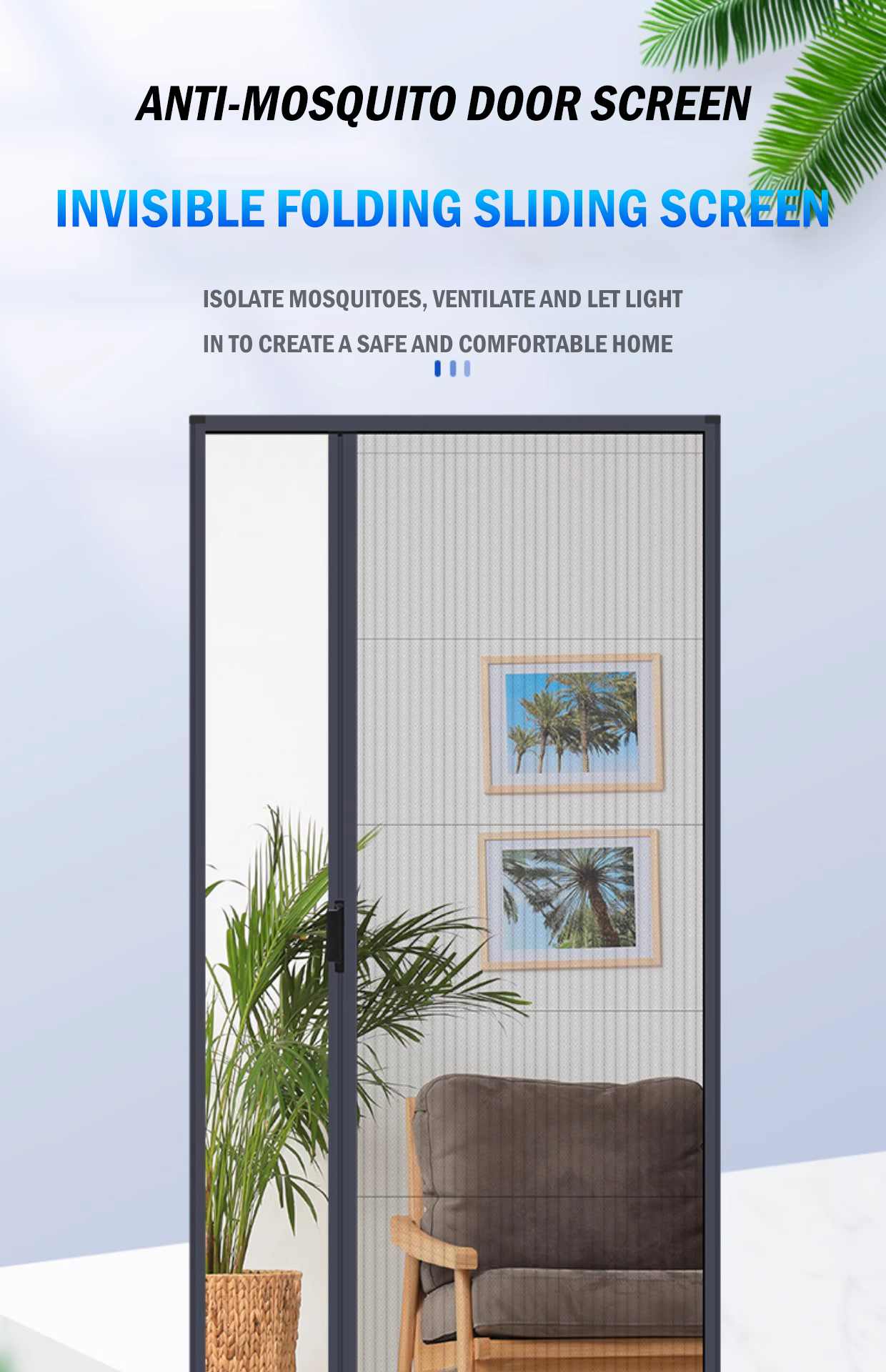 Trackless Folding Screen Door Sliding Door Accordion Aluminum Home Anti ...