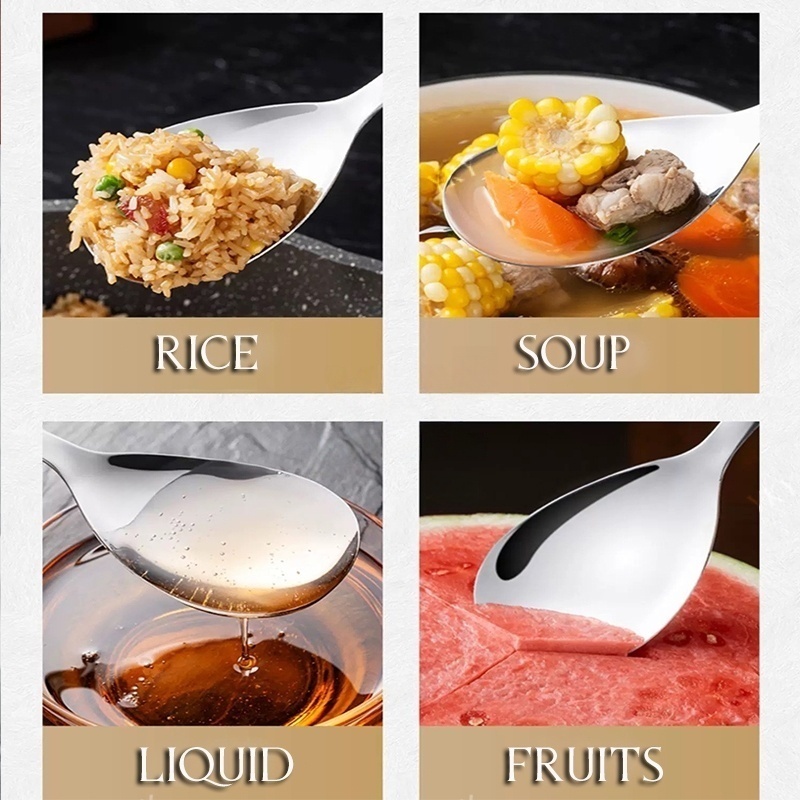 Non-stick Rice Spoon Rice Serving Scooper Stainless Steel Large Spoon ...