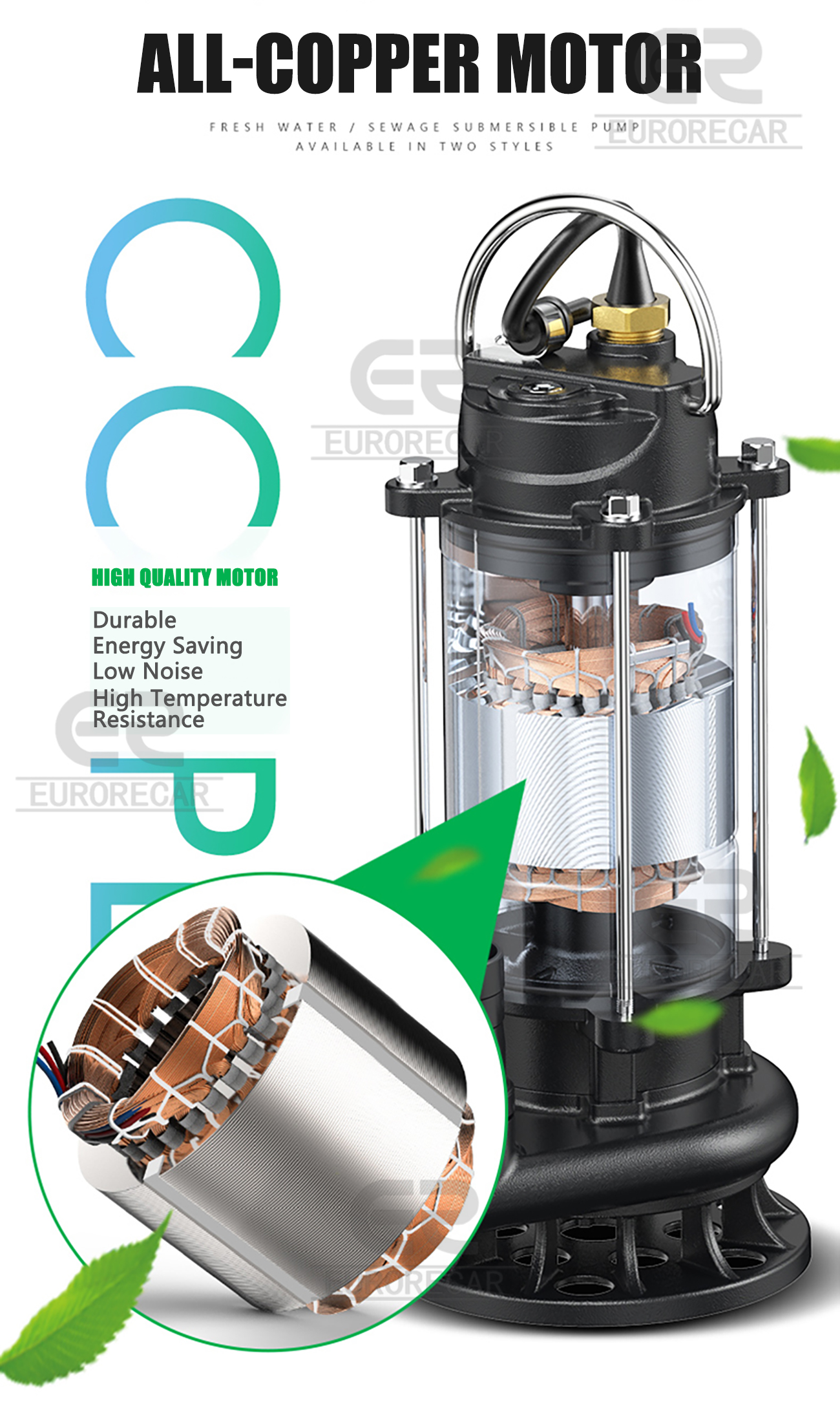 220V 60Hz Submersible Pump Heavy Duty Cutting Sewage Pump Fecal Mud ...