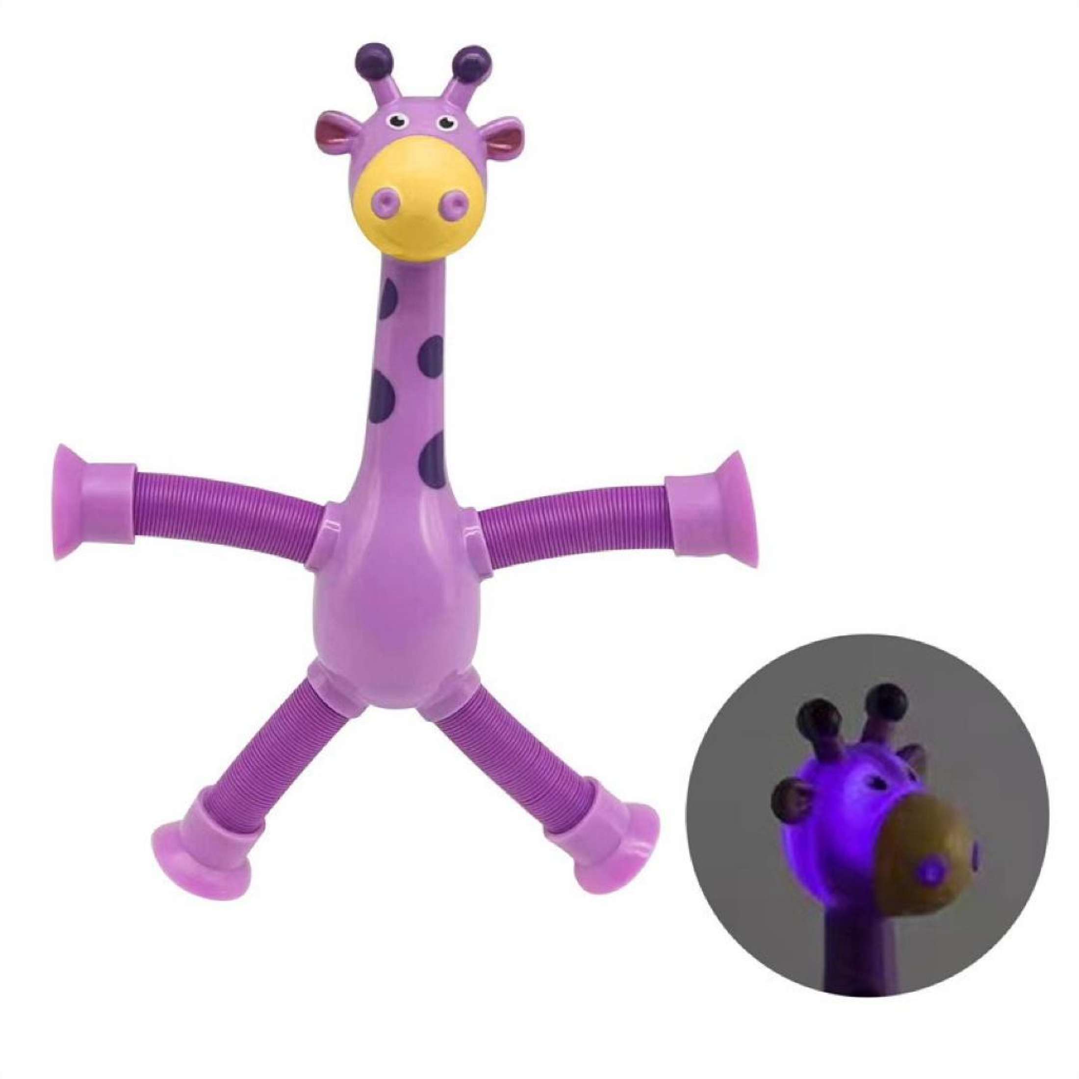 YukToy Children Telescopic Suction Cup Giraffe Toys With Lights Stress ...