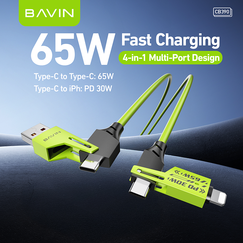 BAVIN CB390 4in1 65W PD Fast Charging Cable/Type-C to Type-C Multi ...