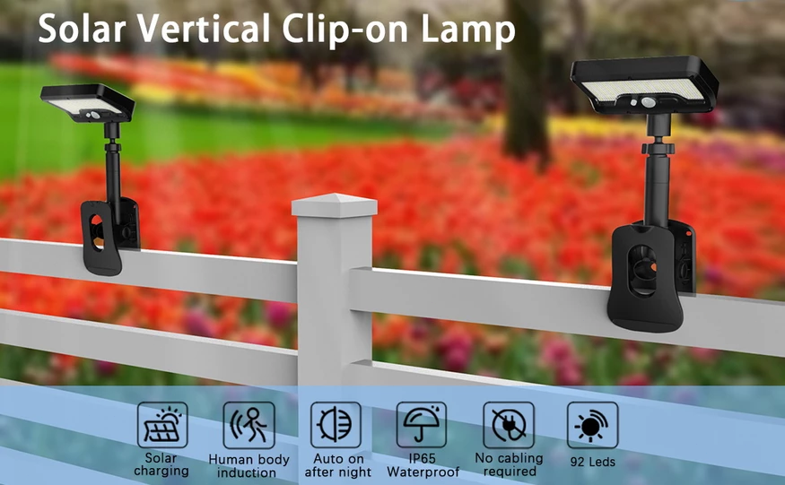 solar clip light solar light outdoor waterproof solar garden light wall ...