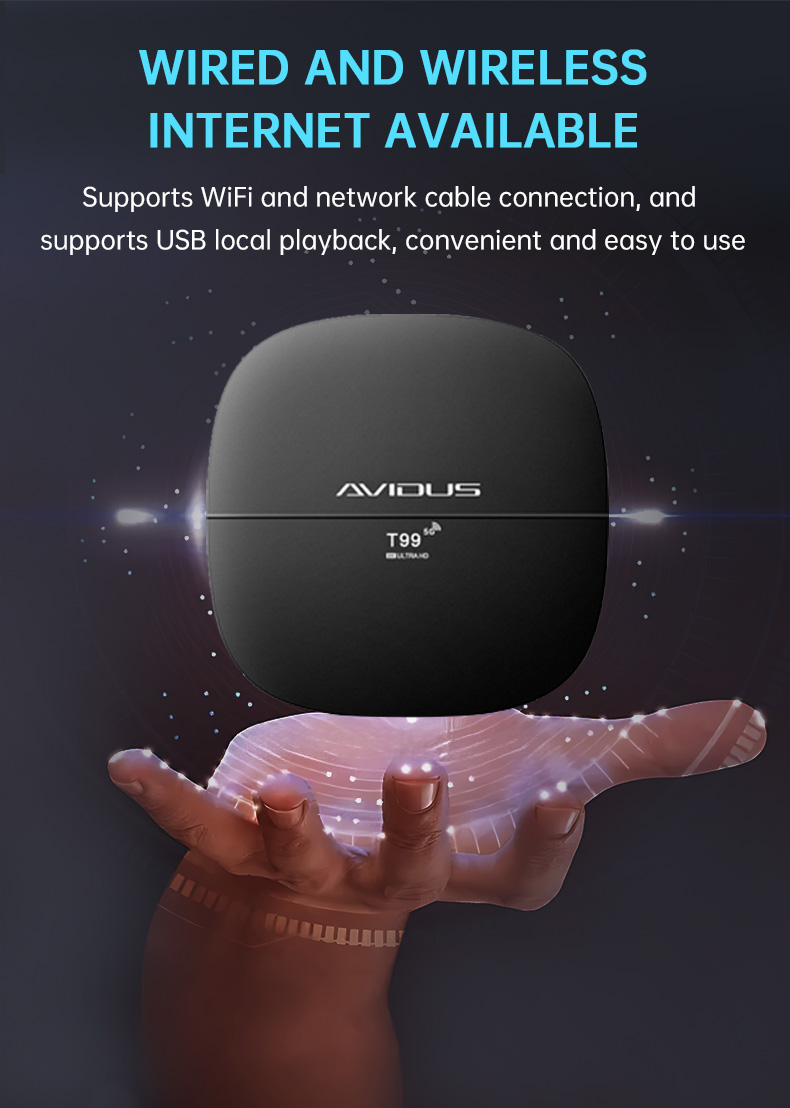 T99/MXQ 8K HD 8+128GB Android TV Box 5G WIFI HDMI Android 14.0 + I8 ...