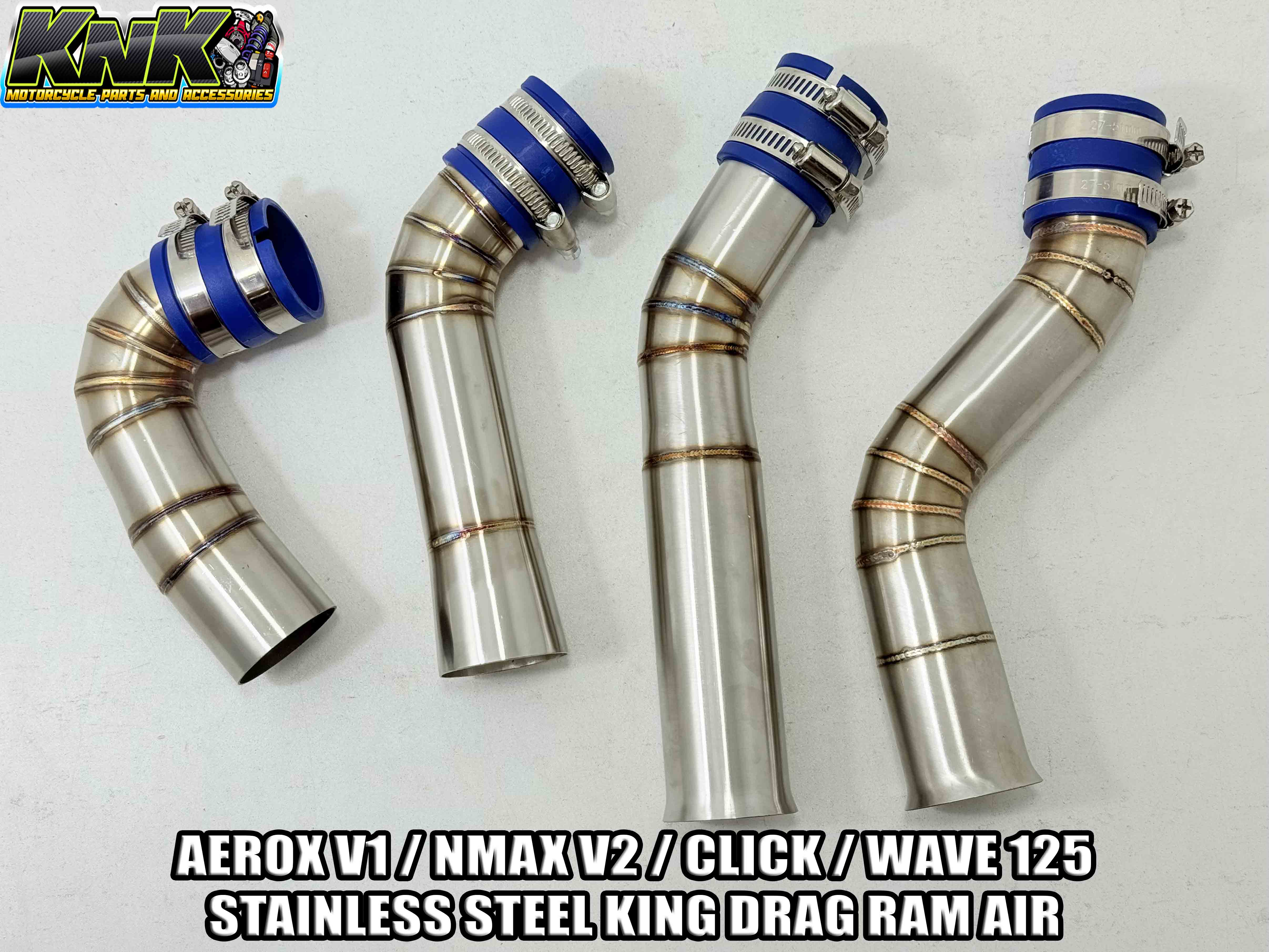 KING DRAG STAINLESS STEEL RAM AIR FOR AEROX V1 NMAX V2 CLICK WAVE 125 ...