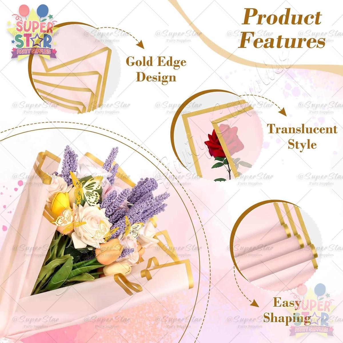 20pcs Matte Frosted Floral Wrapping Paper 58×58 cm Waterproof Bouquet ...