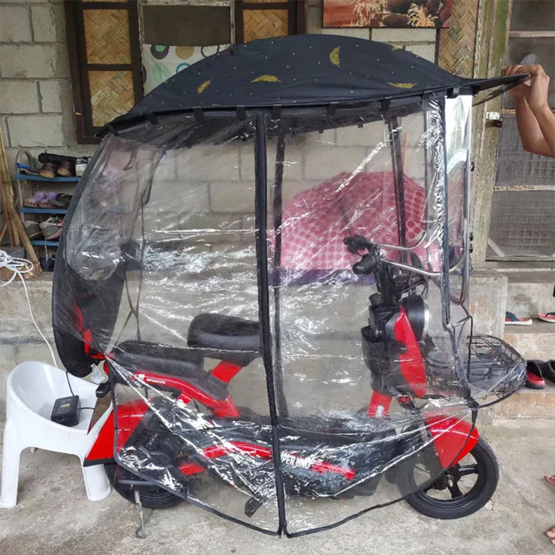 Fully Enclosed Motorcycle/Electric Car Umbrella Canopy Awning Universal ...