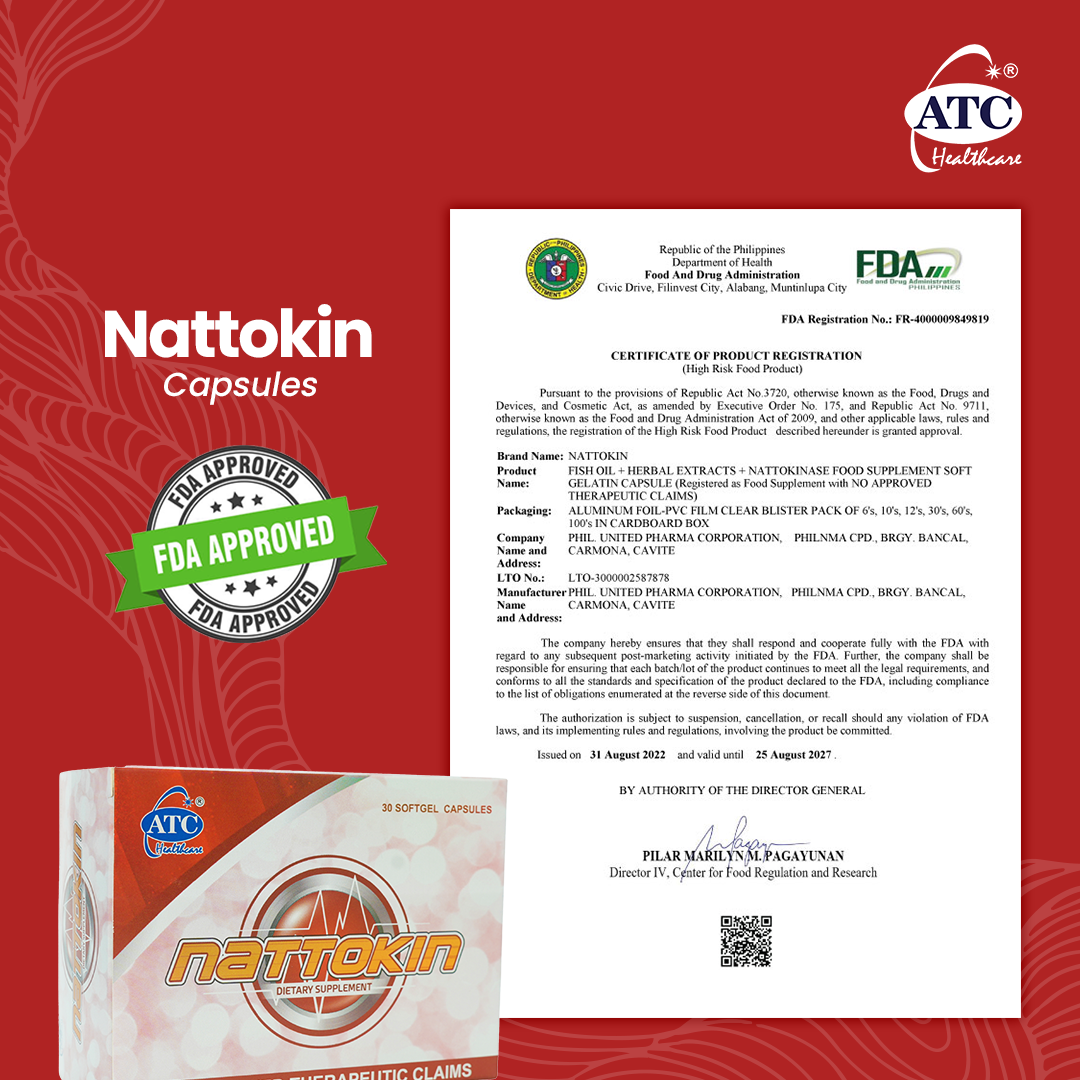 ATC Nattokin 30's Cardiovascular Health Cholesterol Blood Pressure ...