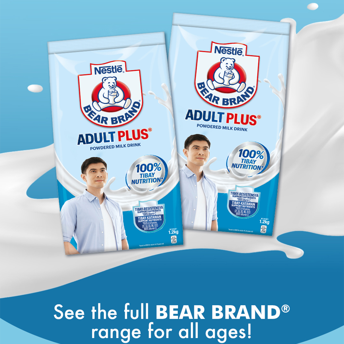 Bear Brand Fortified Powdered Milk Drink 1.21kg + Bear Brand Adult Plus ...