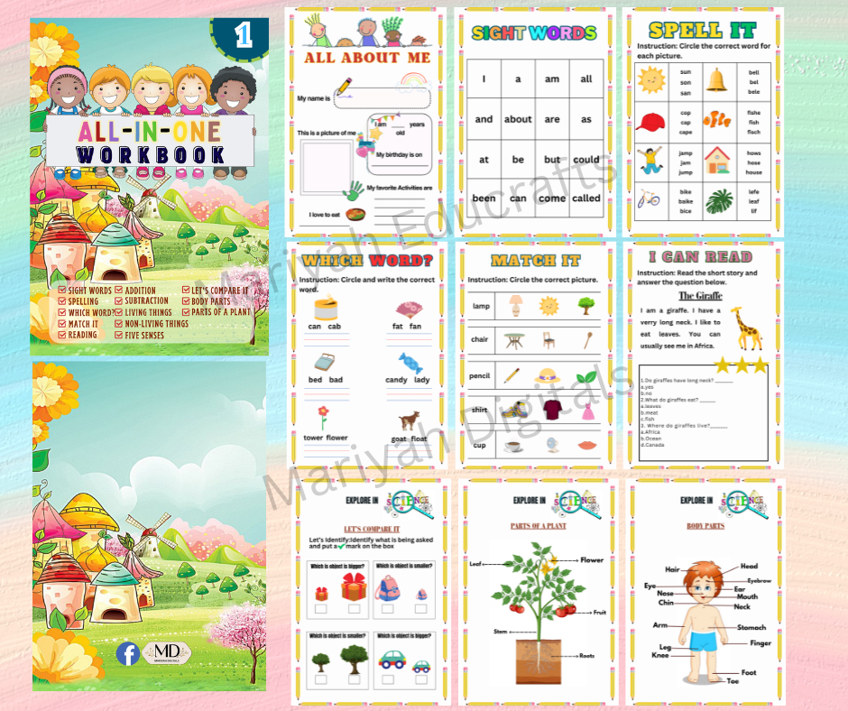 ALL-IN-ONE Workbook for Grade 1 (English, Reading, Math, Science ...