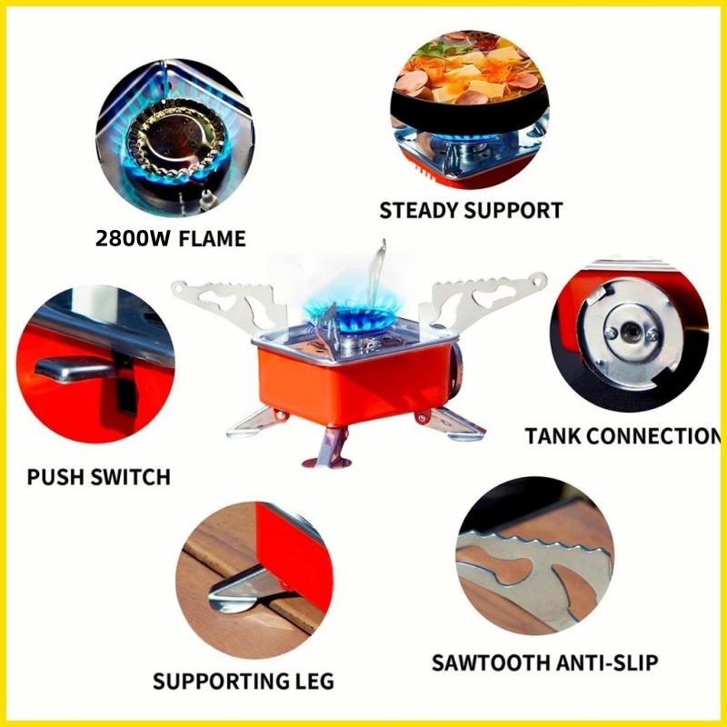 Mini small square stove, gas stove, card stove, outdoor portable card ...