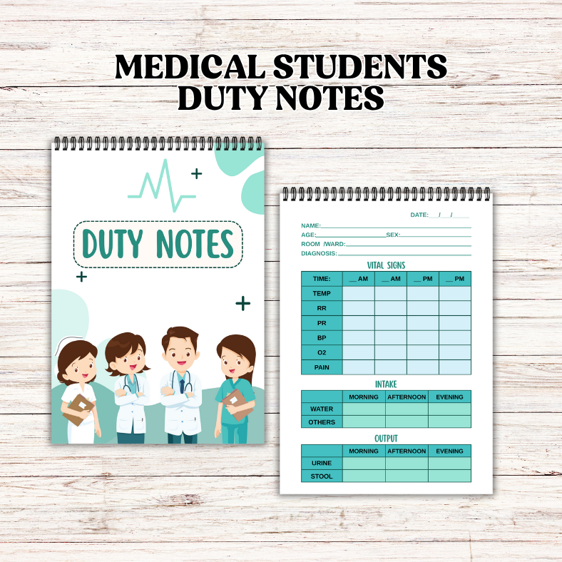 A&J Medical Students Nursing Duty Notes Mini Notebook Record Tickler 50 ...