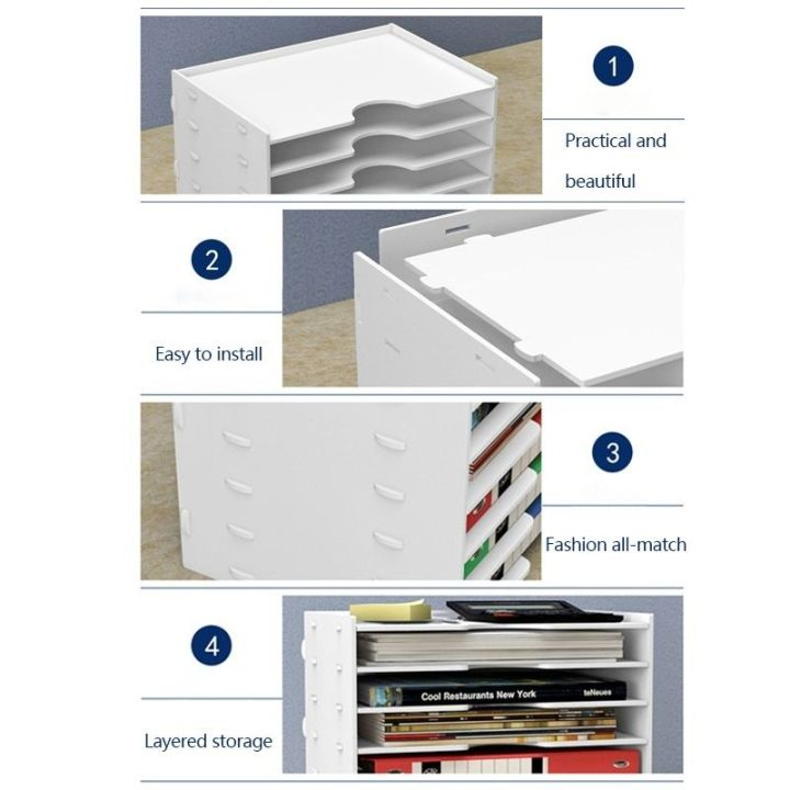 A4 Paper File Holder Storage Box Desktop 5 Layer Book Desk Shelf Home ...