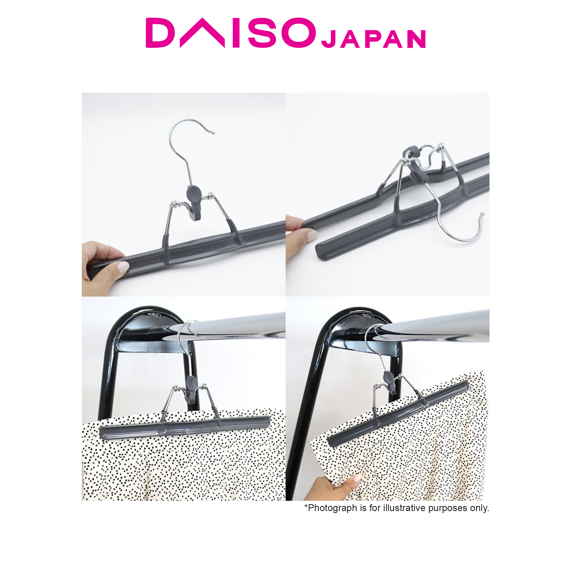 Daiso Non-Slip Hanger for Pants and Skirts 26cmx16.5cmx3cm (1pc ...