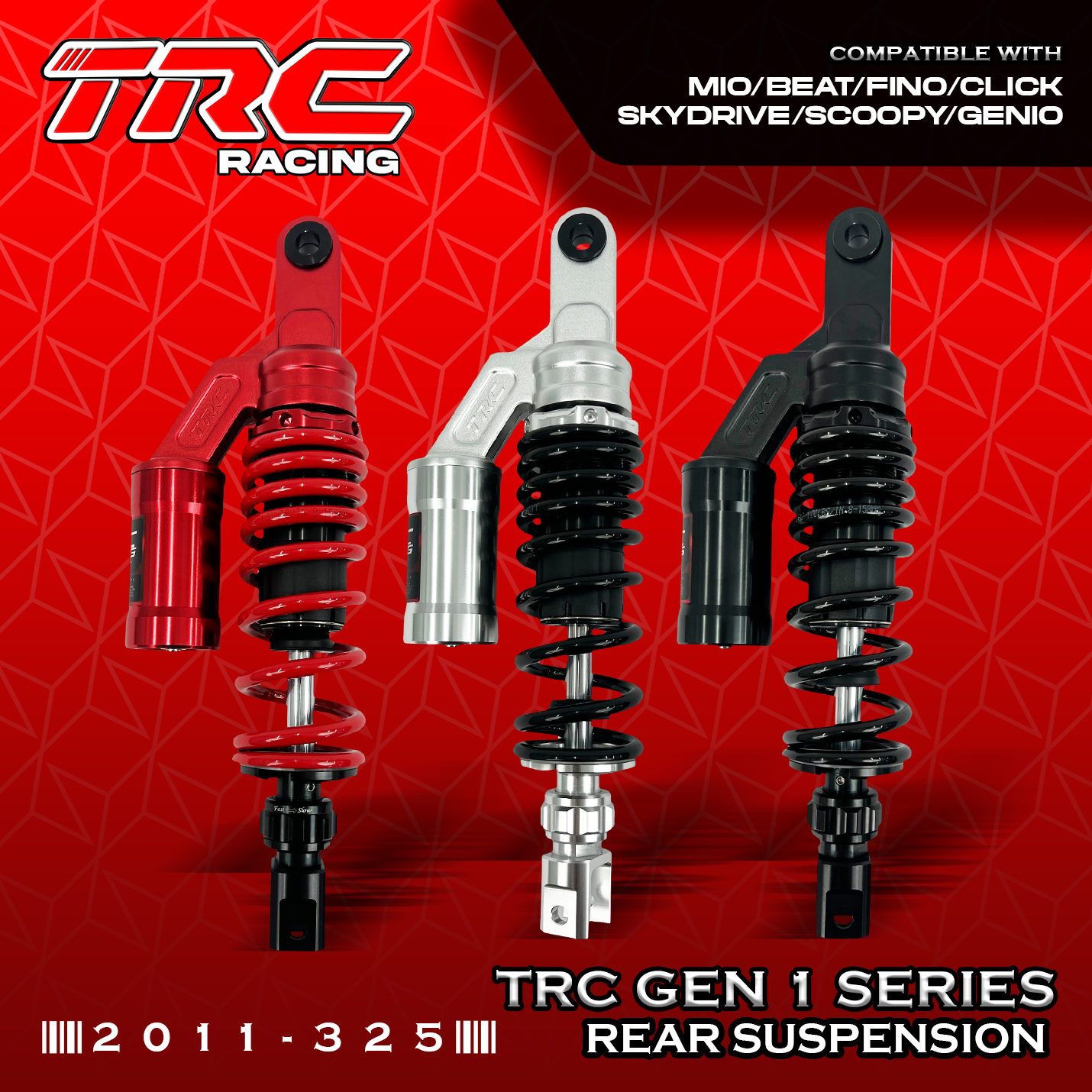 TRC Racing Scooter Shock 325mm Suspension Mio Beat Click Fino Gear ...