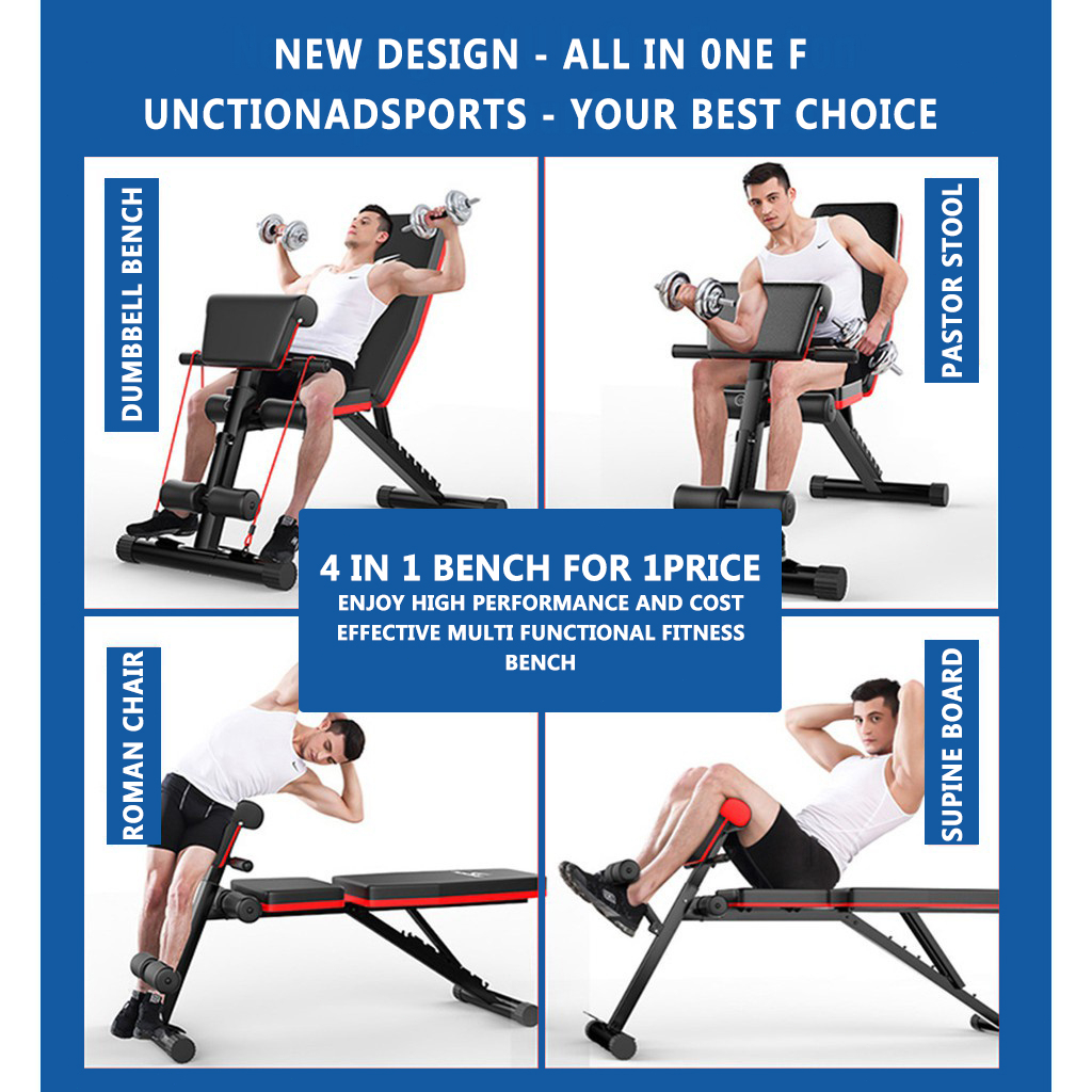 Adjustable Dumbbell Bench Press Folding Multifunctional Sit-up Fitnes ...
