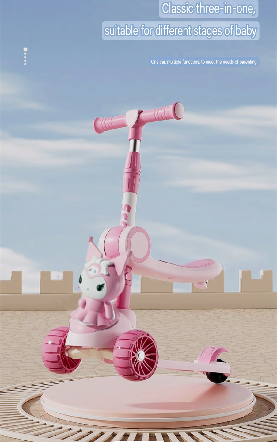 labubu scooter for girls ride on car for 1- 10 years old kuromi toys ...