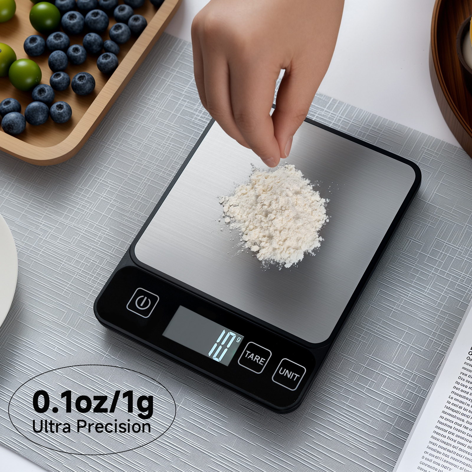 10kg Waterproof Stainless Steel Kitchen Scale 10KG Small Baking Scale Food Scale g/kg/ml/oz/lb ...