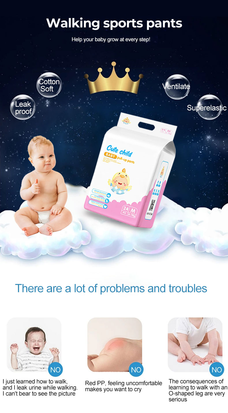 Cute Child Baby Tape Diaper Or Pull up Baby Diaper NB-XXXL Size ...