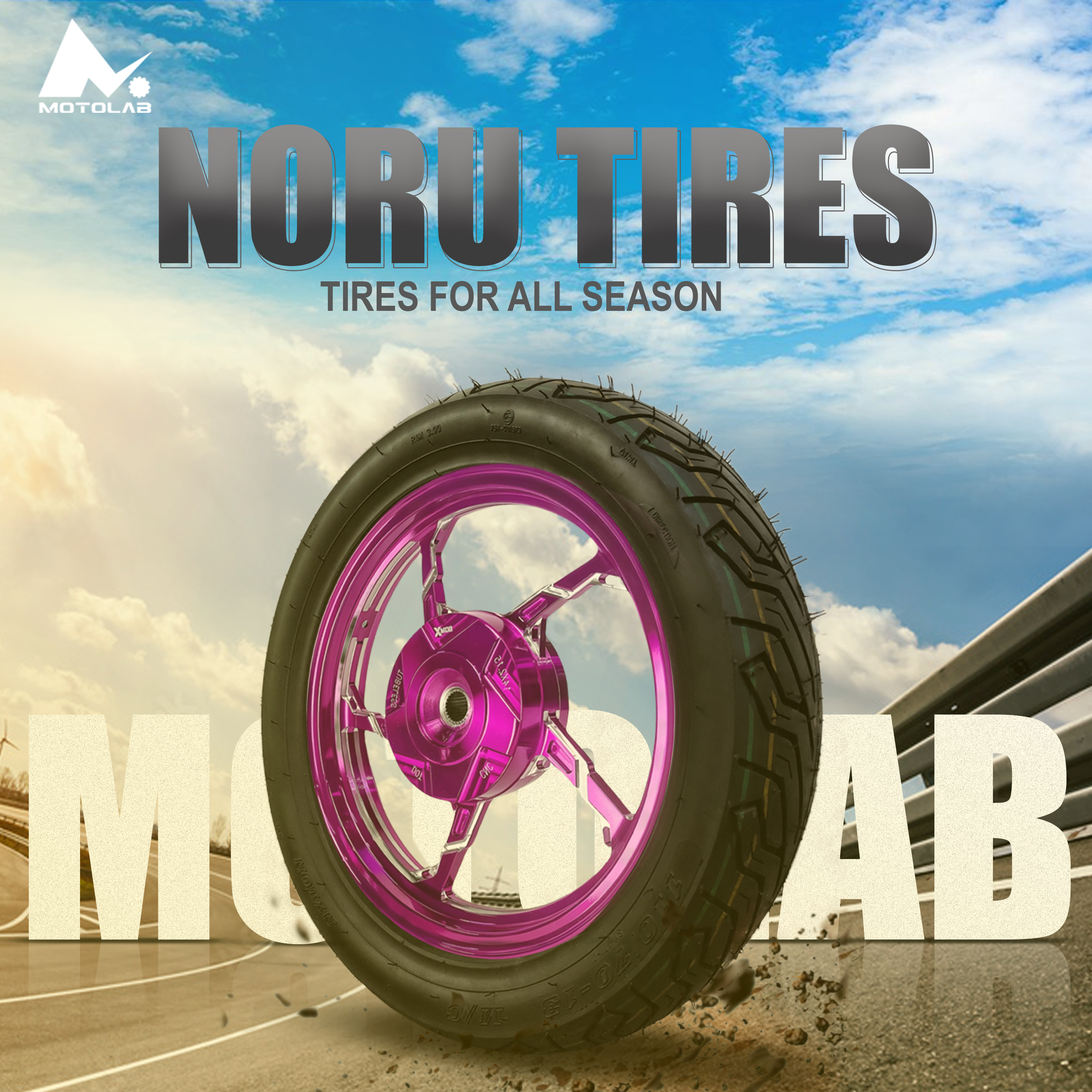 MOTOLAB NORU TIRE 88 Motorcycle TUBELESS TIRE FOR NMAX AEROX PCX CLICK ...