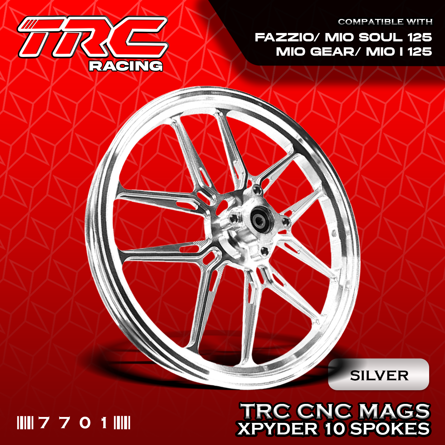 TRC RACING CNC XPYDER 10 SPOKES MAG WHEELS (1.4Fx1.4R x14) for FAZZIO ...
