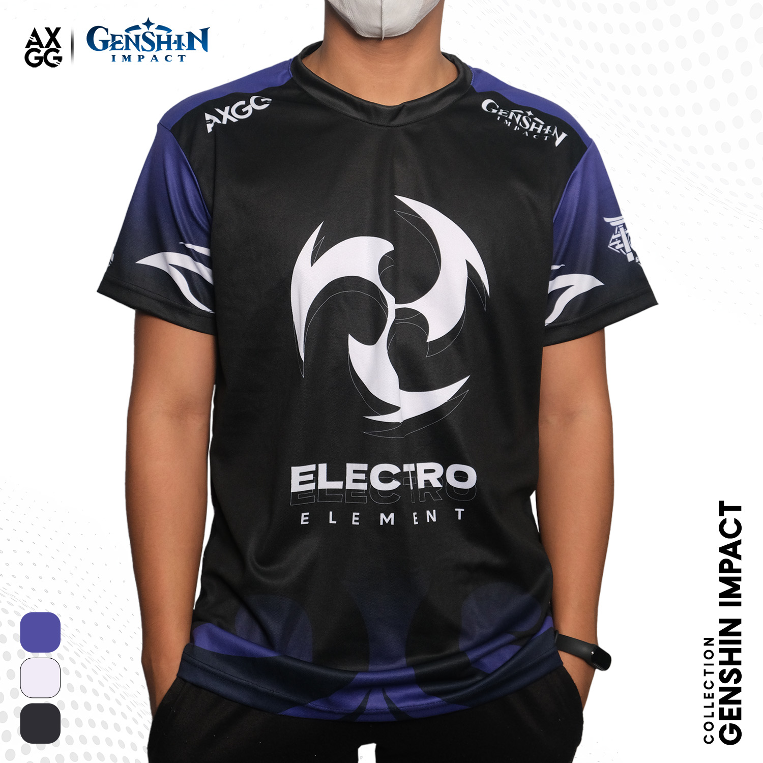 AXGG " Genshin Impact Elements - Raiden " Gaming T-shirt | Shopee ...