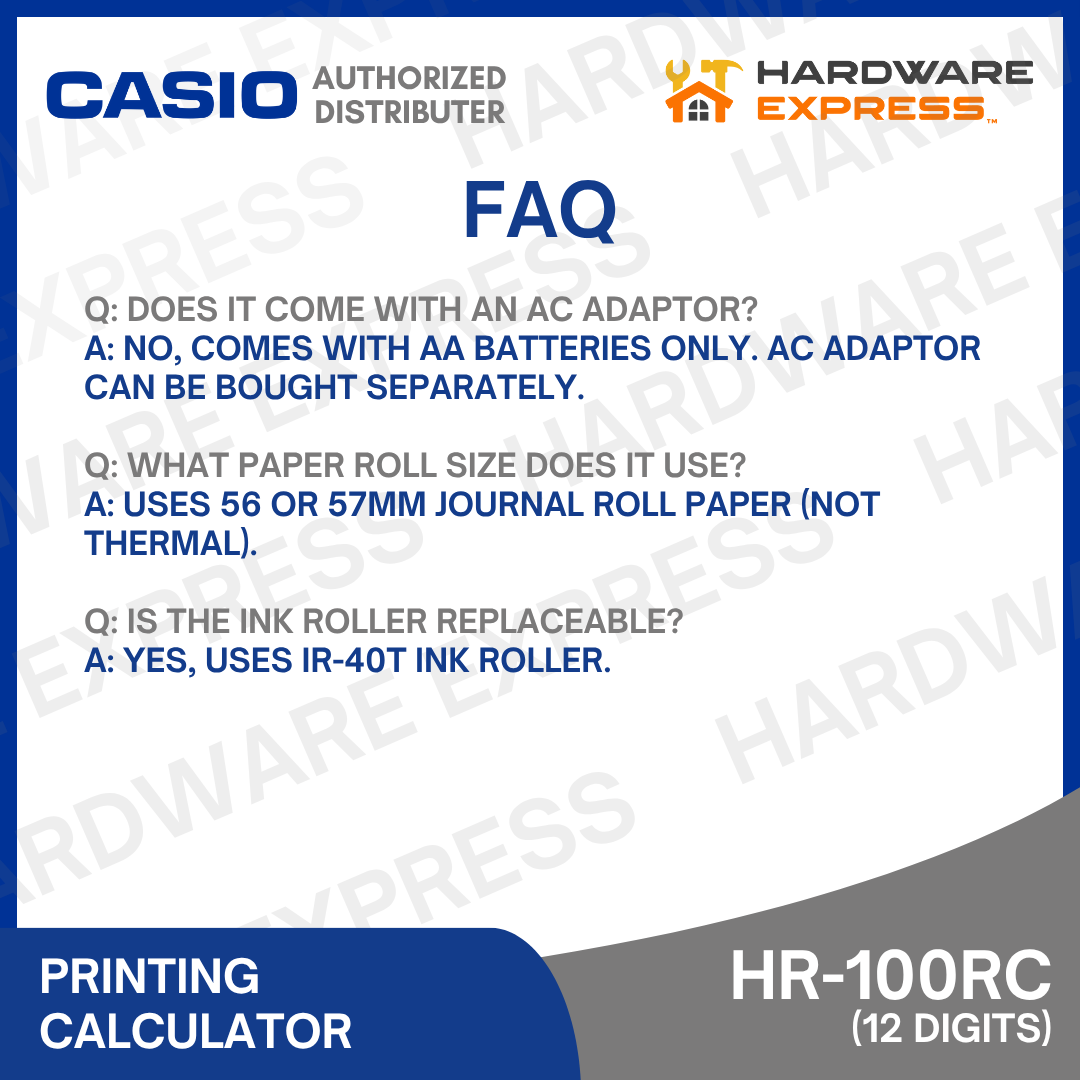 CASIO HR-100RC Adding Machine Printing Calculator 12 Digits | Shopee ...