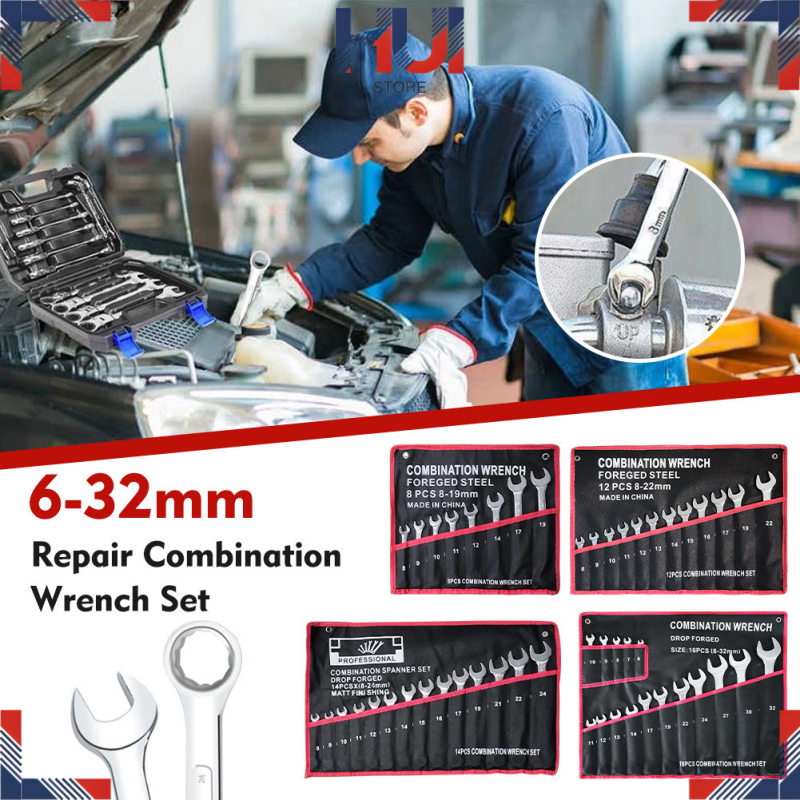 Combination Wrench Tool Set 16pcs 8-32mm Professional Dual Purpose ...
