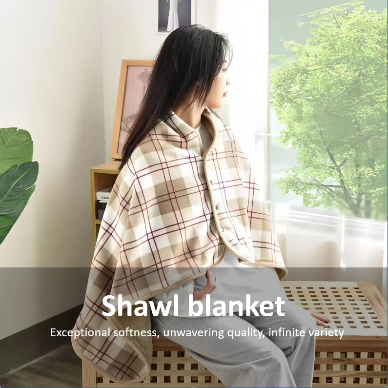 Double-Layer Thick Fleece Wearable Blanket Shawl for Women - Multi-Use ...